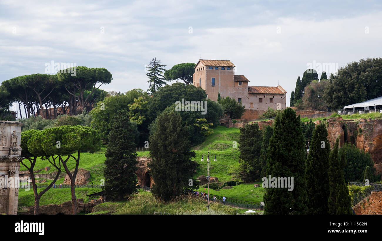 Landscape with a plot of ancient Rome, Rome, Italy, Europe Stock Photo ...