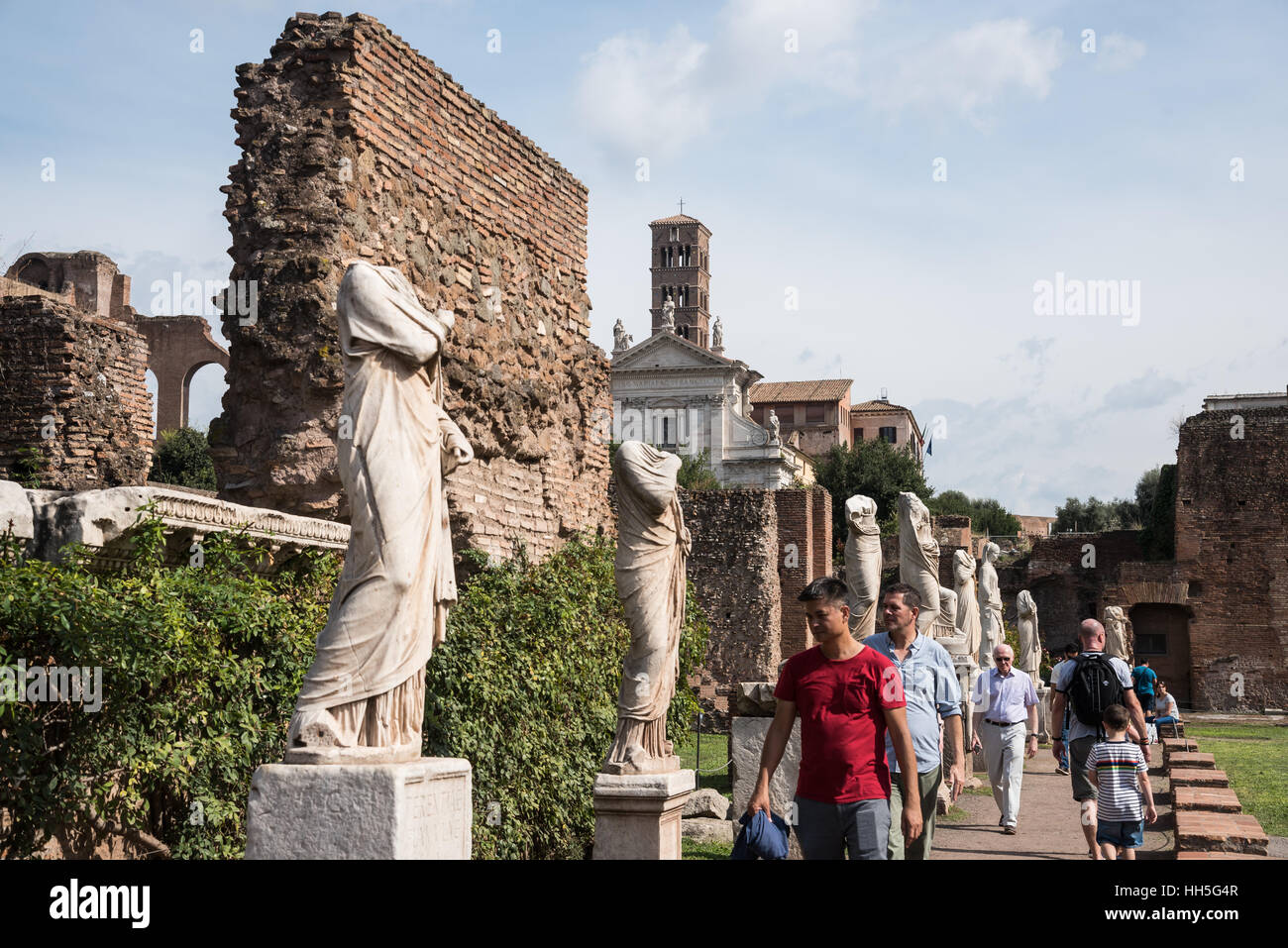 The Roman Forum ruins and sancient sculptures , Rome, Italy, Europe ...
