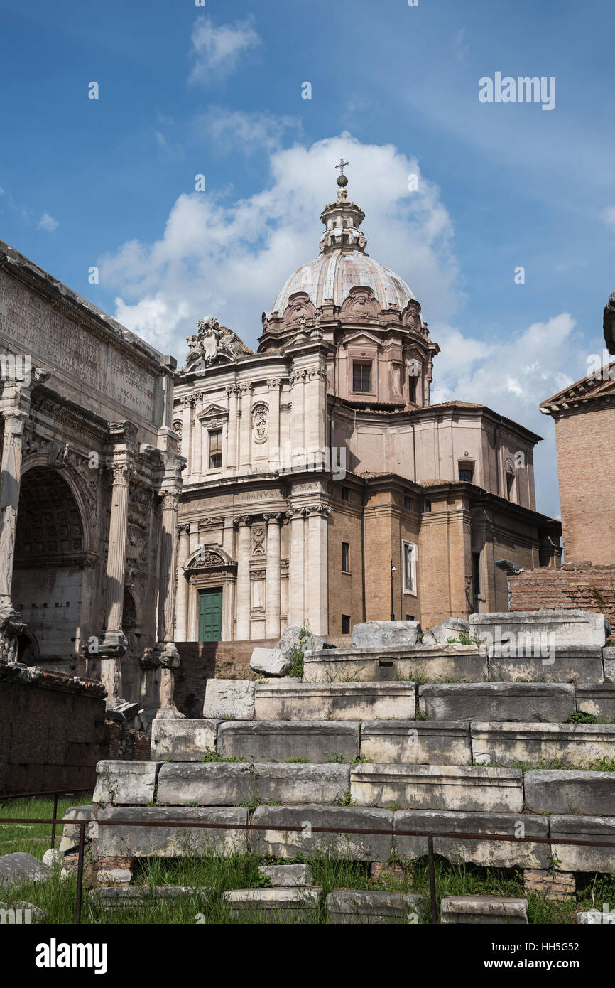 Vertical view on The Roman Forum ruins, Rome, Italy, Europe Stock Photo ...