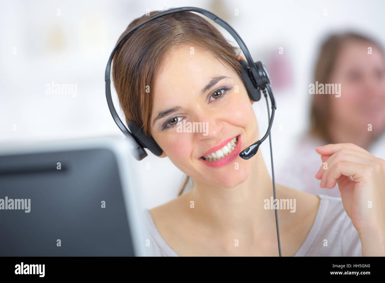 Call centre worker Stock Photo - Alamy