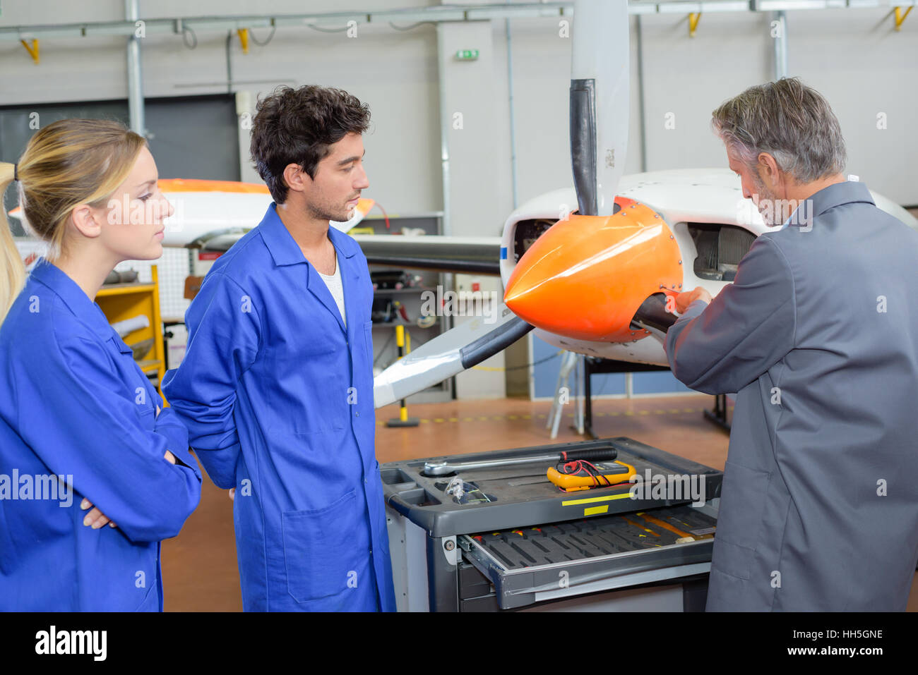 fixing an airplane's propeller model Stock Photo - Alamy