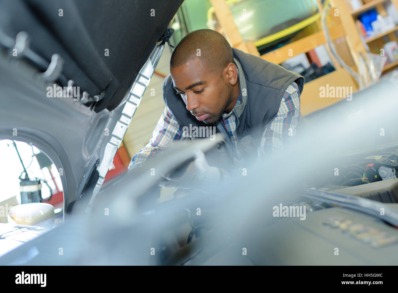 inspecting the car boot Stock Photo - Alamy