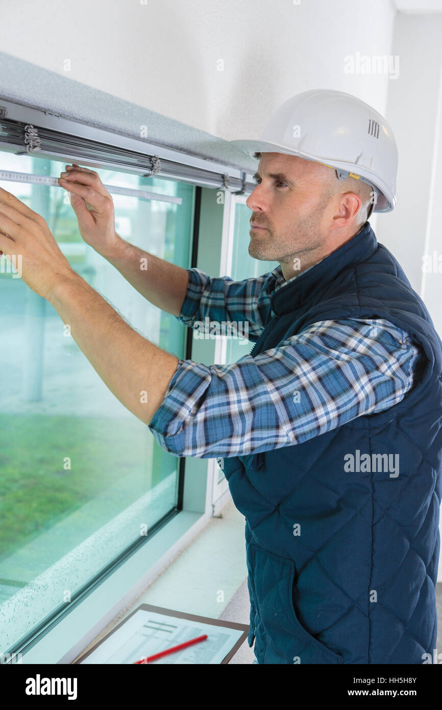 replacing the window Stock Photo - Alamy