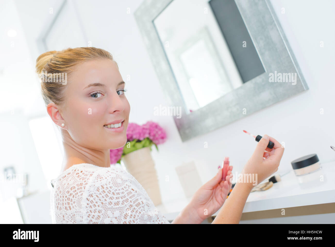 girl with cosmetics Stock Photo - Alamy