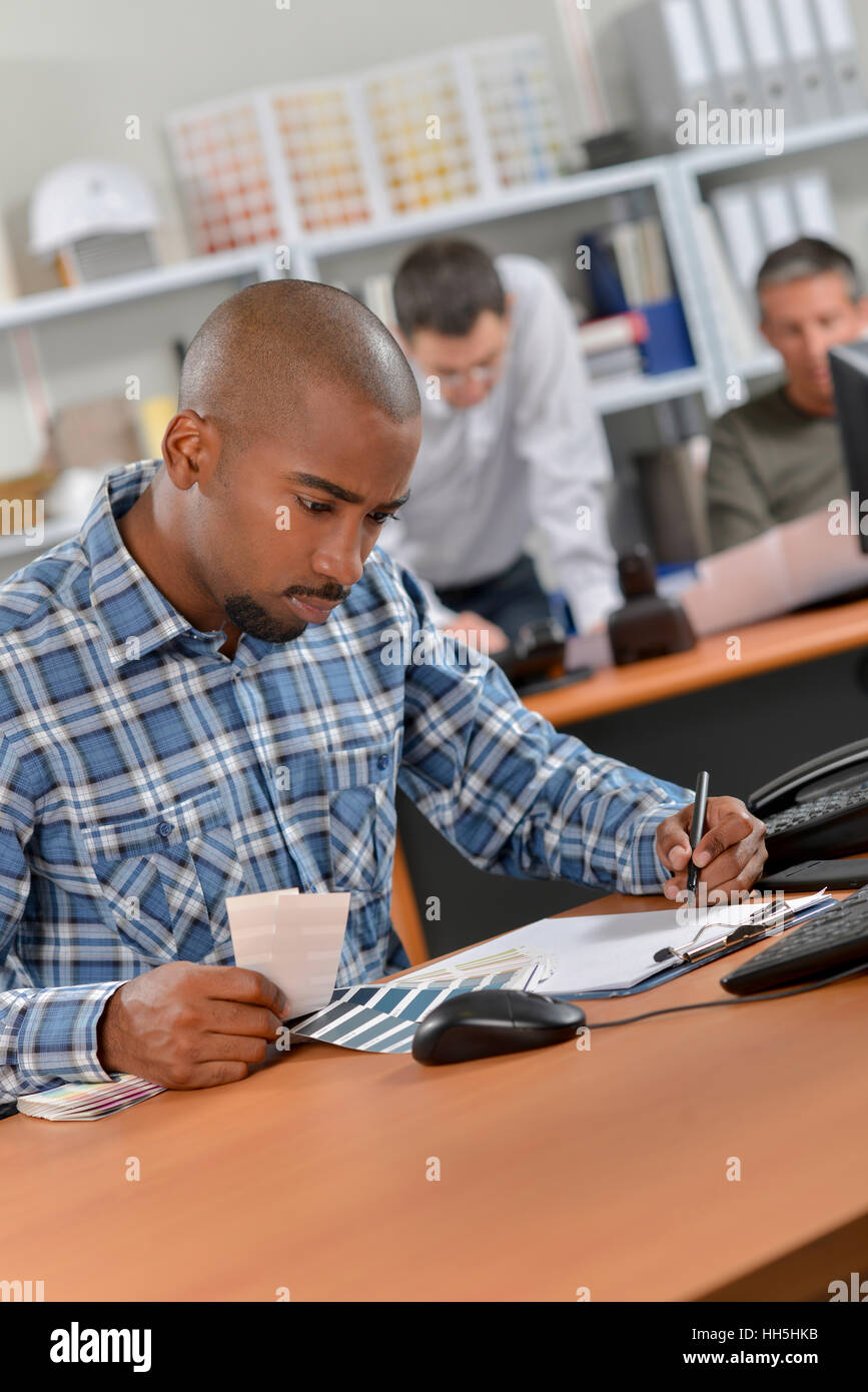 Choosing a colour plan Stock Photo - Alamy