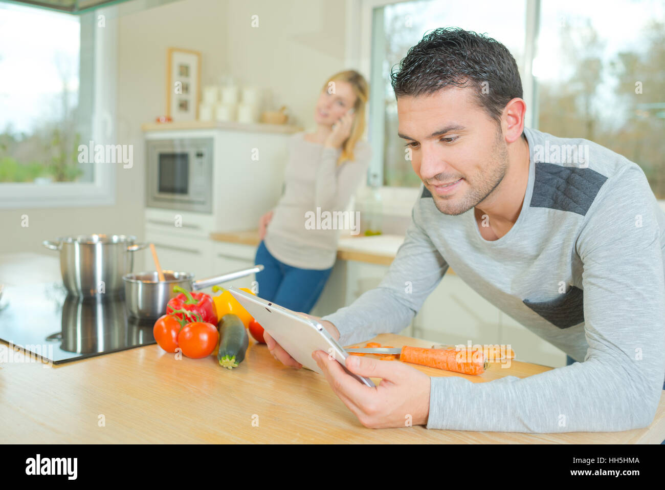 searching for recipe Stock Photo - Alamy