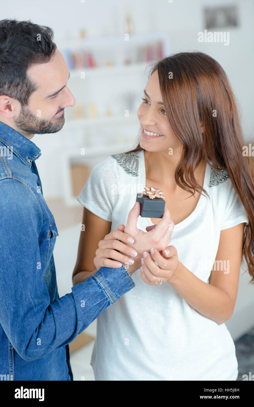 giving nice present Stock Photo - Alamy