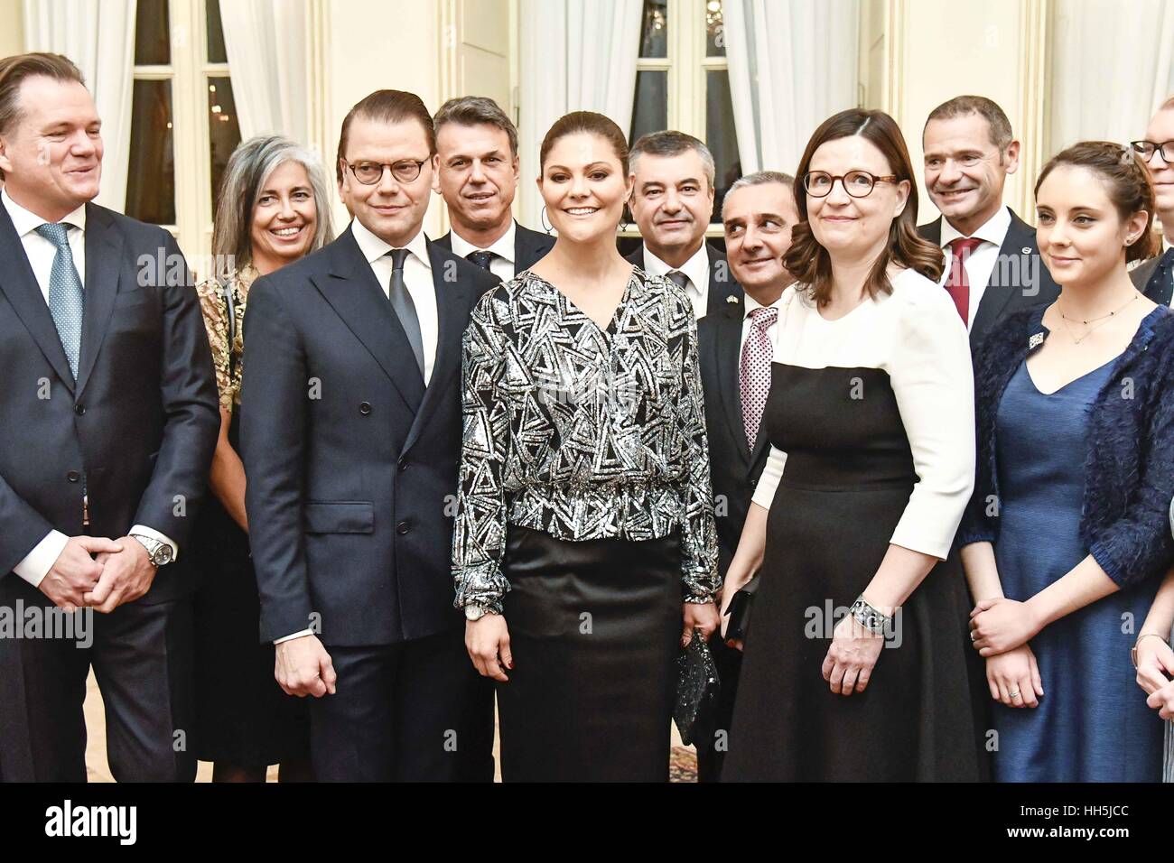 Prince Daniel and Victoria, Crown Princess of Sweden attend a party ...