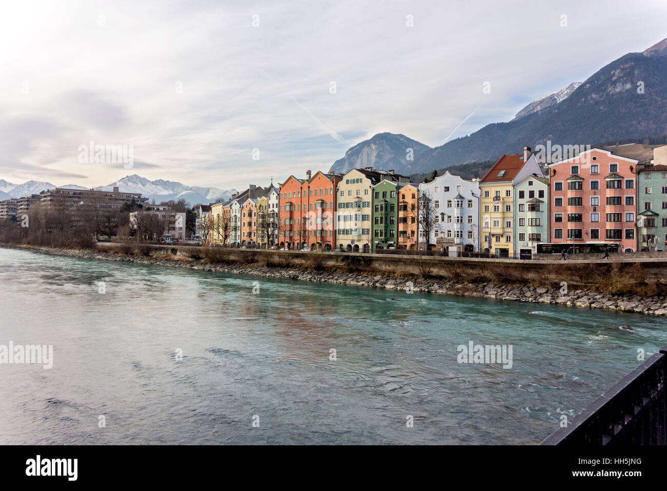 Innsbruck Architecture - Buildings along Inn River Stock Photo - Alamy