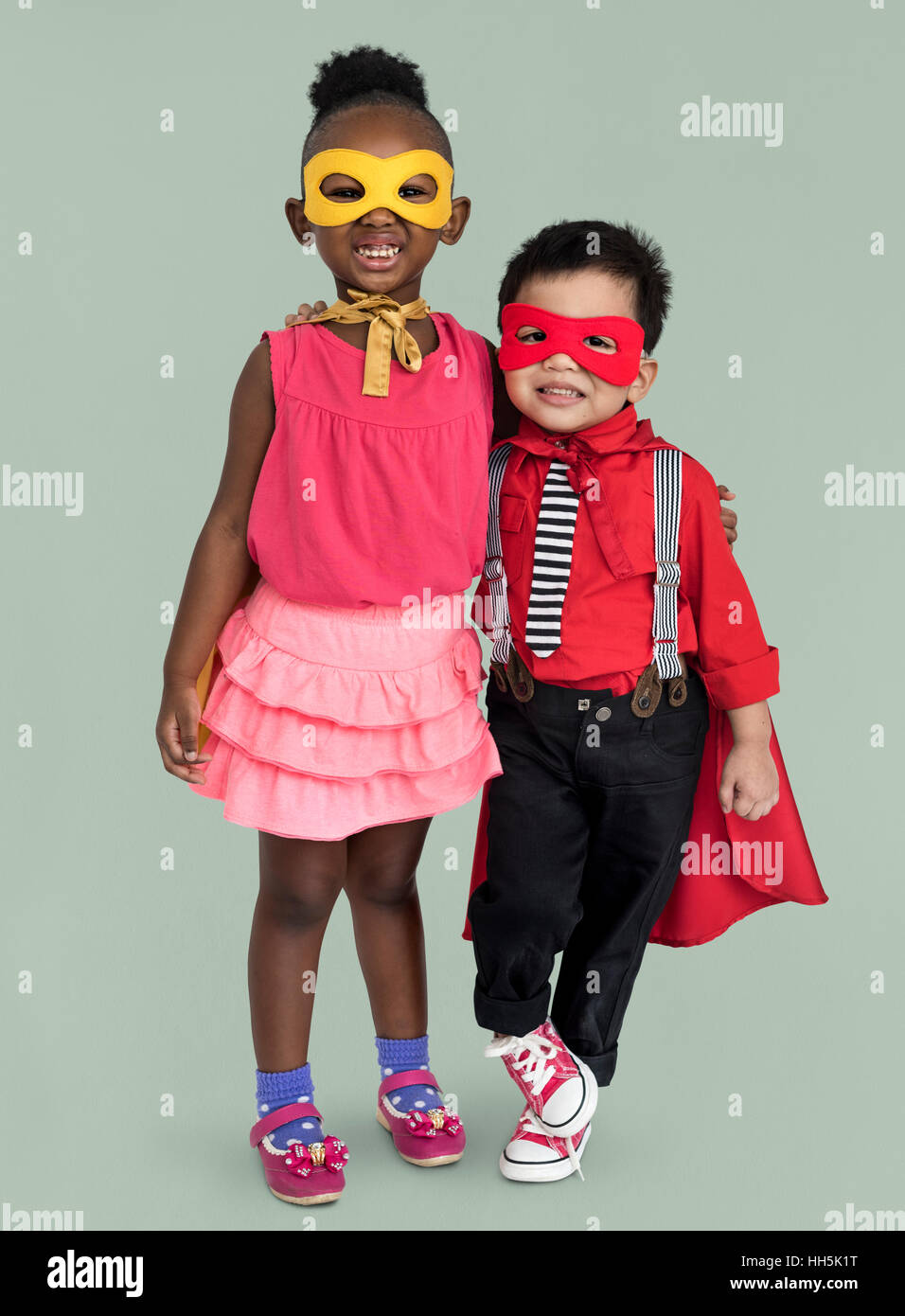 Boy And Girl Superheroes Concept Stock Photo - Alamy
