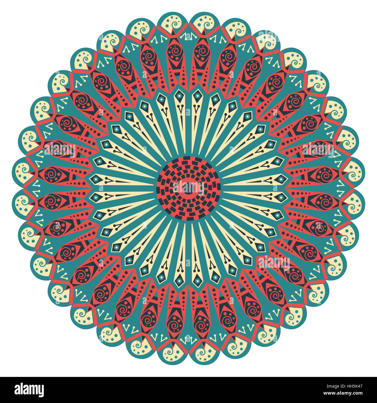 Colorful round ethnic pattern. Element for design Stock Photo - Alamy