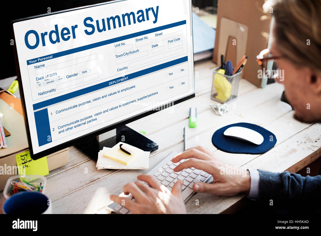 Order Summary Document Form Invoice Concept Stock Photo - Alamy
