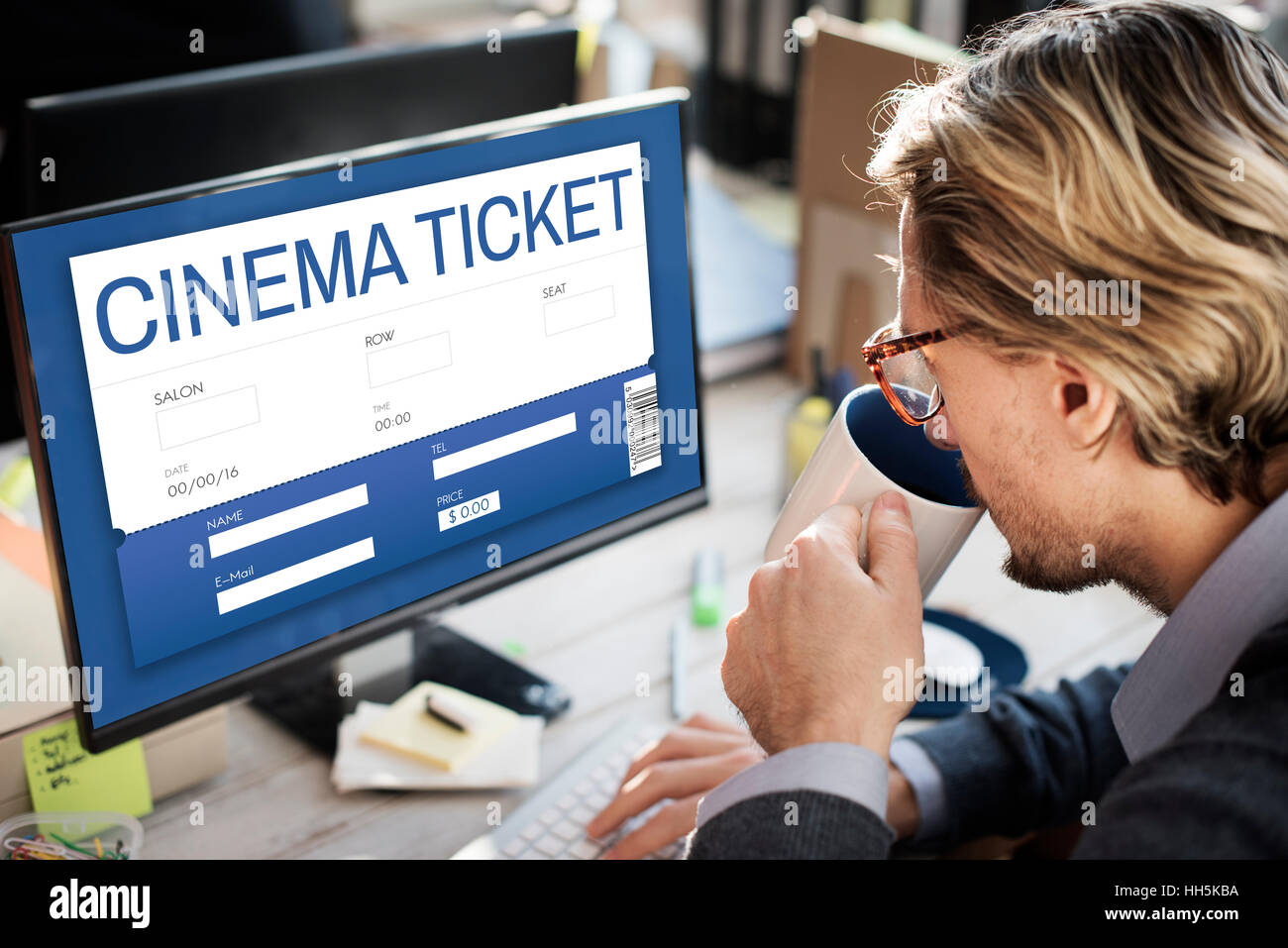 Movie Ticket Online Reservation Interface Concept Stock Photo - Alamy