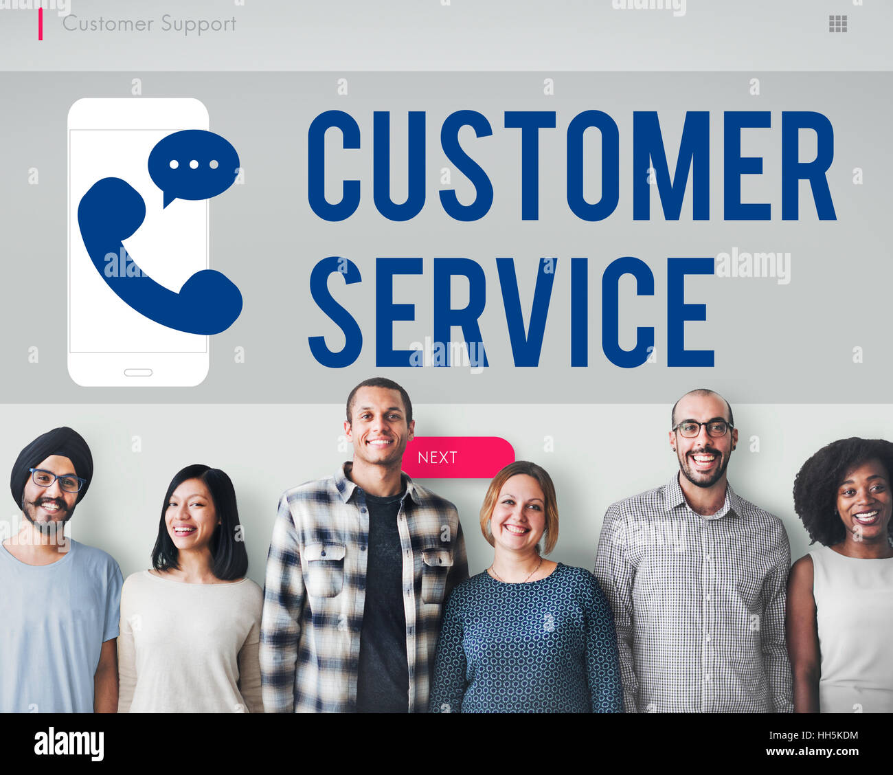 Mobile Phone Customer Service Concept Stock Photo - Alamy