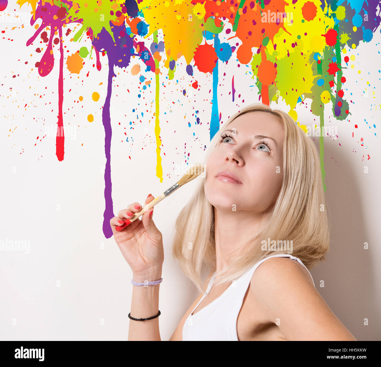 Beautiful paint spray brush hi-res stock photography and images - Alamy
