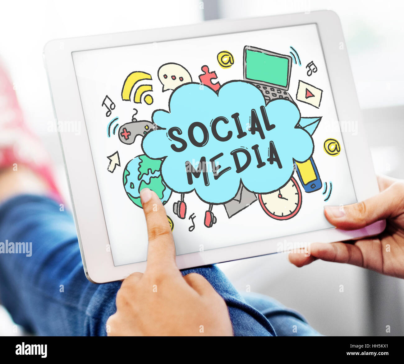 Global Communication Social Media Icon Concept Stock Photo - Alamy