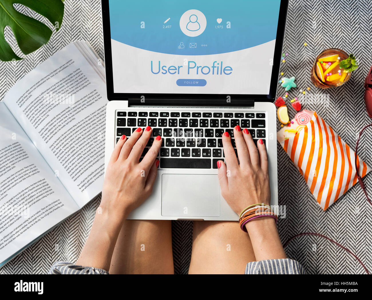 User Profile Account Follow Concept Stock Photo - Alamy