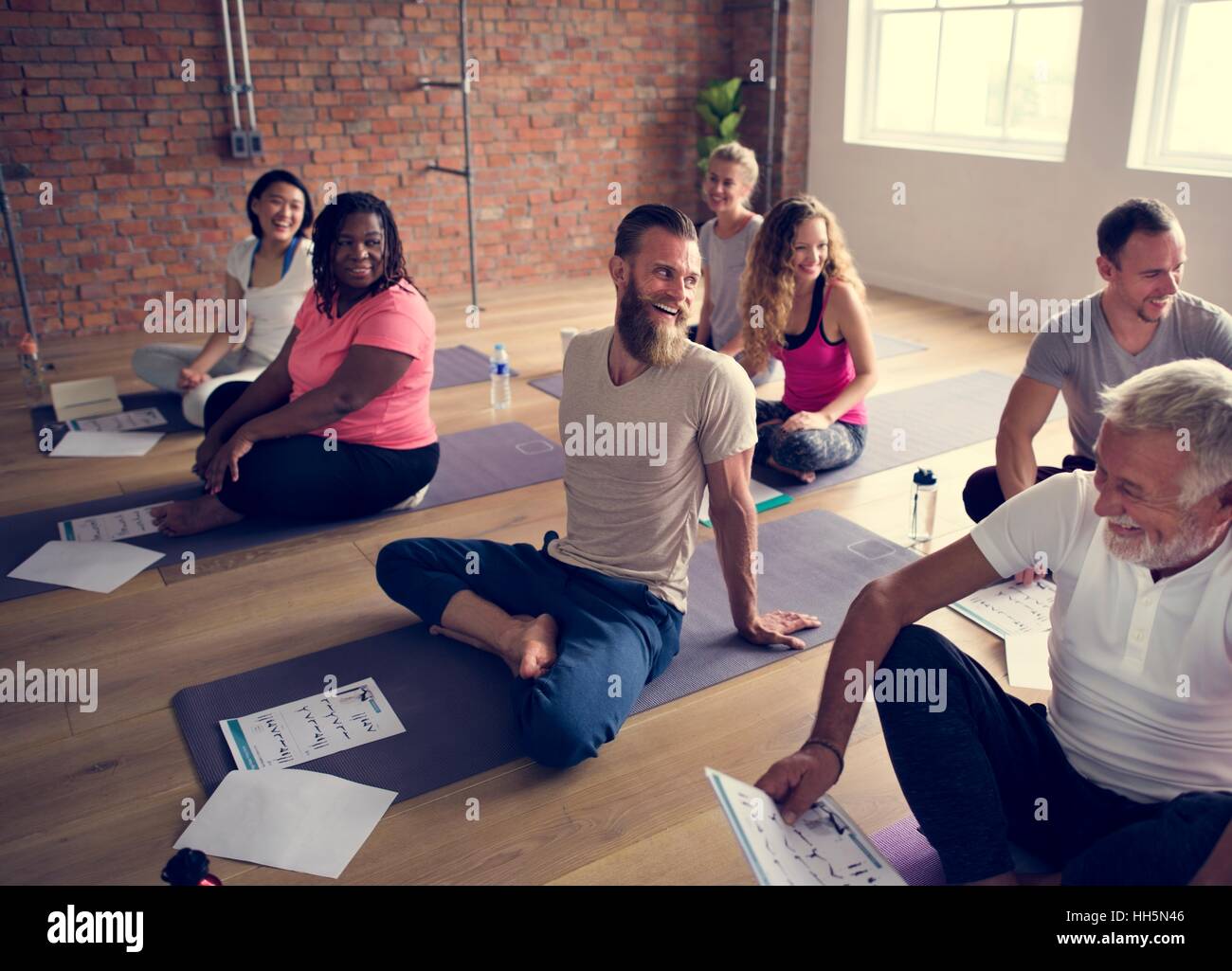 Diversity People Exercise Class Relax Concept Stock Photo - Alamy