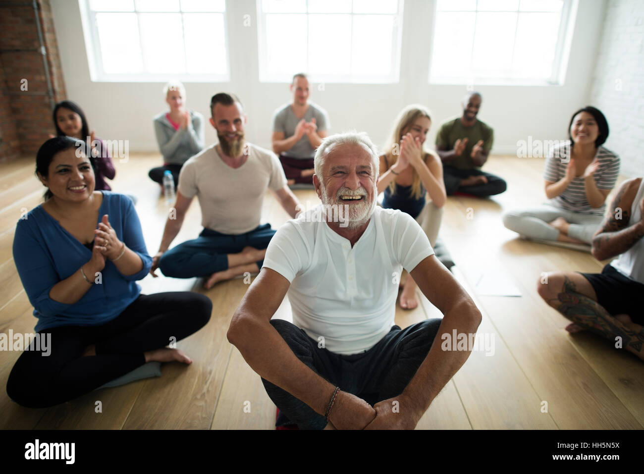 Diversity People Exercise Class Relax Concept Stock Photo - Alamy
