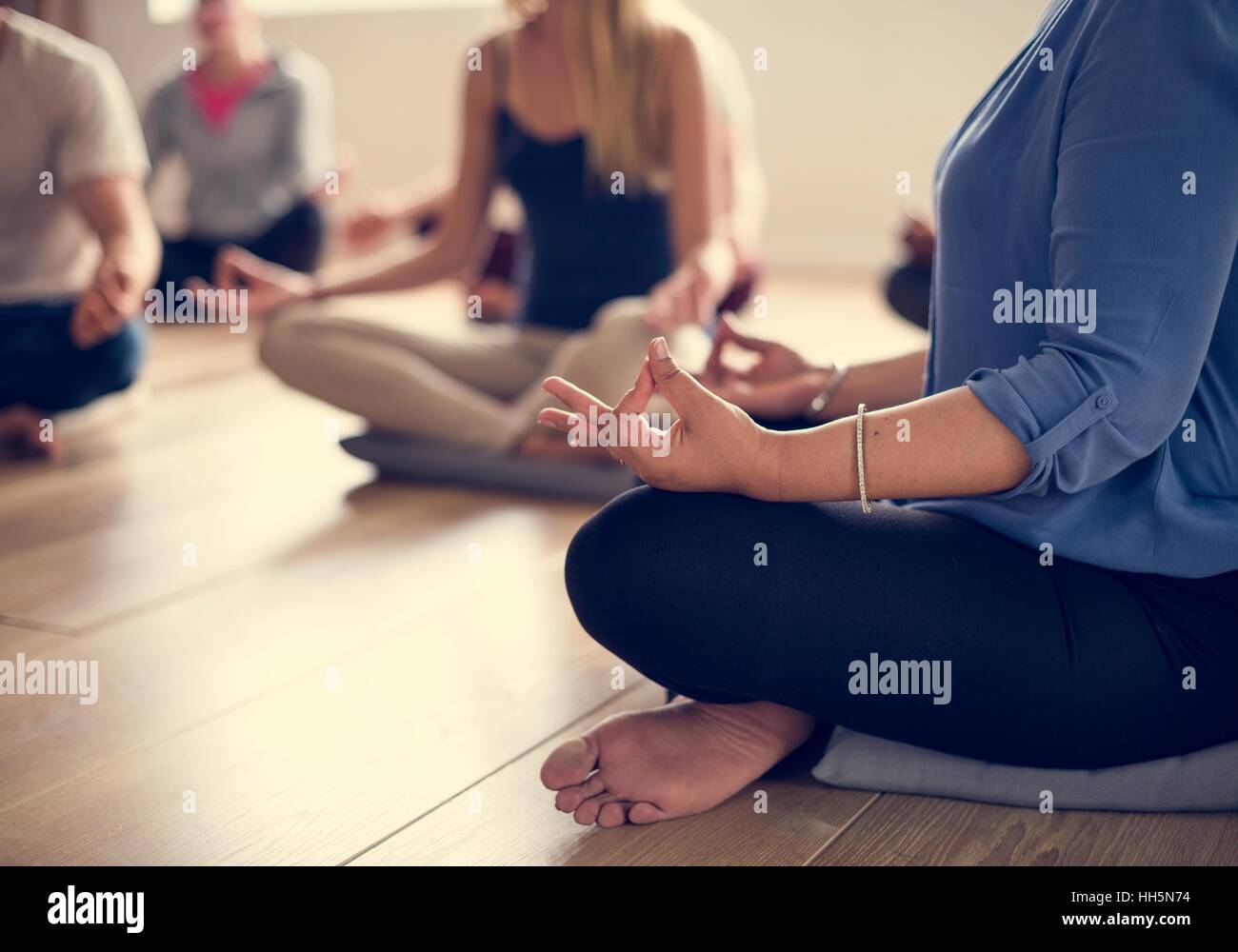 Exercise International Group Relaxation Fitness Concept Stock Photo - Alamy