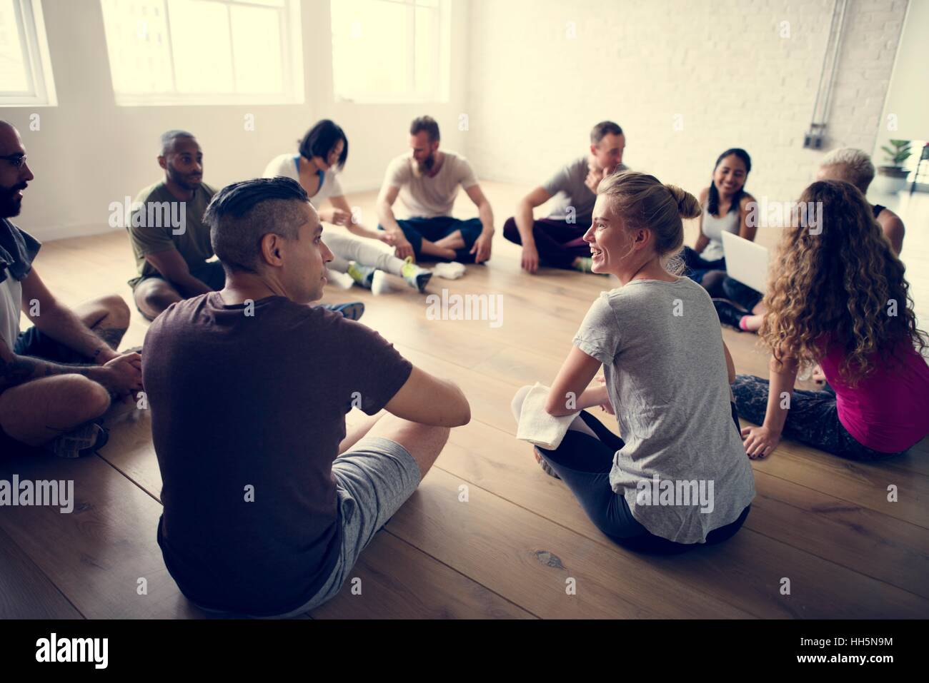 Diversity People Exercise Class Relax Concept Stock Photo - Alamy
