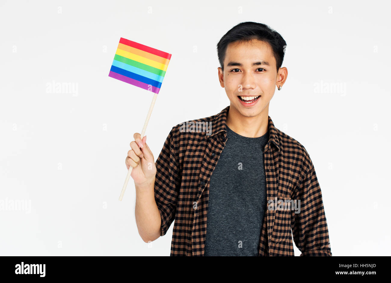 Man Smiling Happiness Gay LGBT Portrait Concept Stock Photo - Alamy