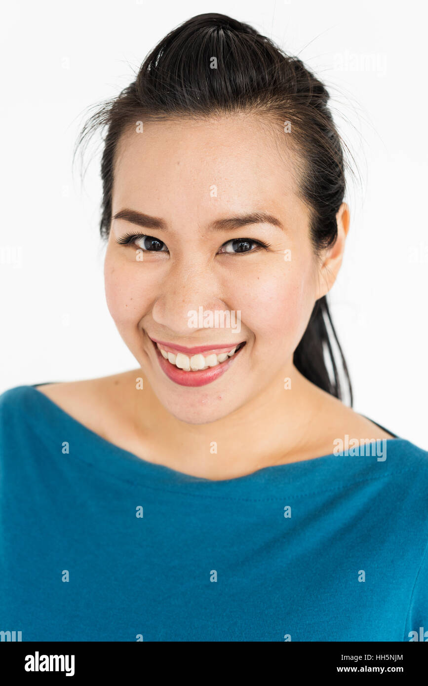 Woman Smiling Happiness Portrait Concept Stock Photo - Alamy