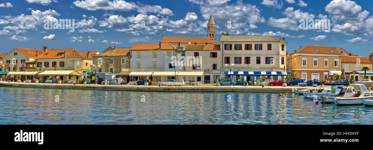 Town of Biograd na moru colorful waterfront panoramic view, Dalmatia ...