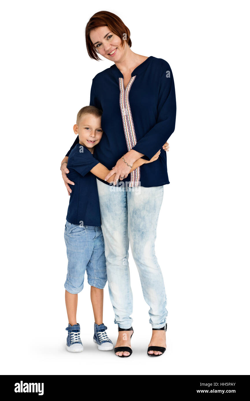 Mother Son Hugging Support Parent Child Concept Stock Photo - Alamy