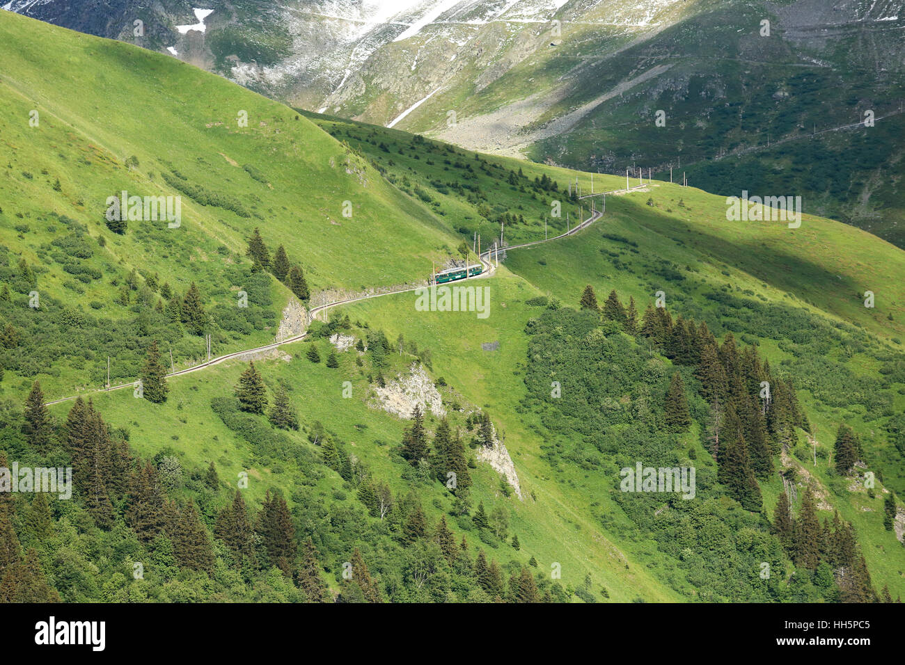 Tramway of Mont Blanc from Saint Gervais in summer Stock Photo - Alamy