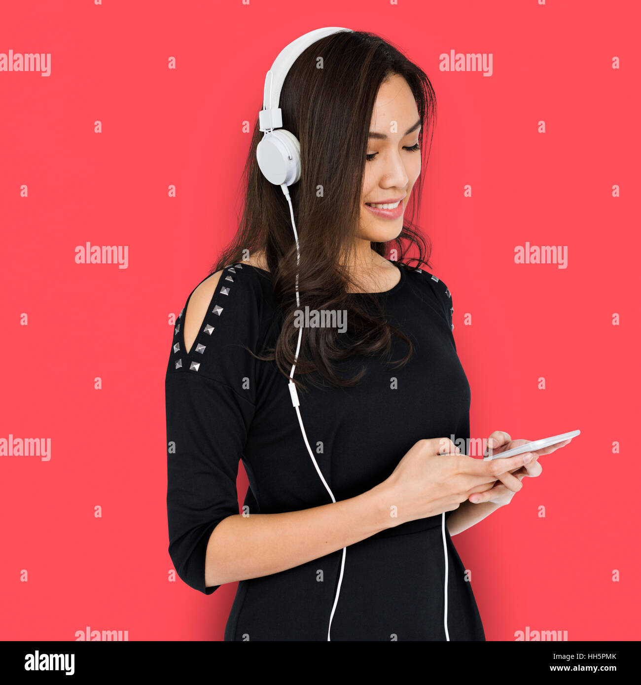 Woman Cheerful Portrait Studio Concept Stock Photo - Alamy