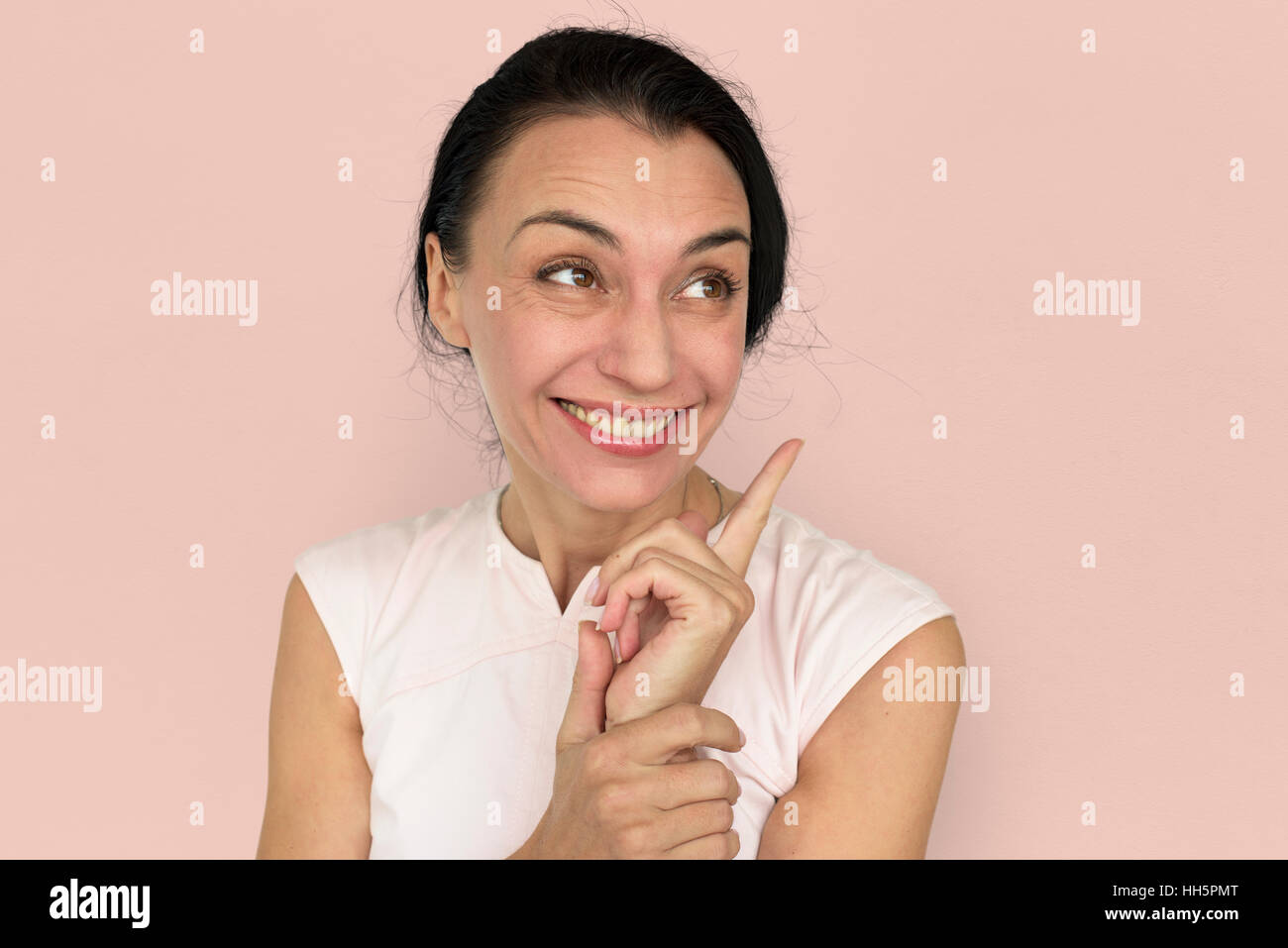 Woman Cheerful Portrait Studio Concept Stock Photo - Alamy