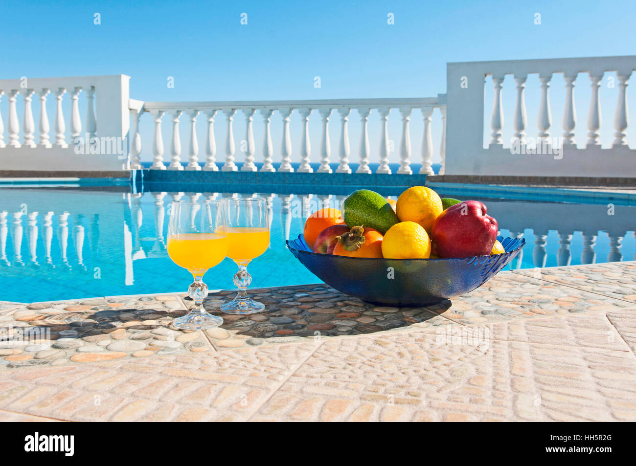 fruits and vegetables at poolside Stock Photo - Alamy