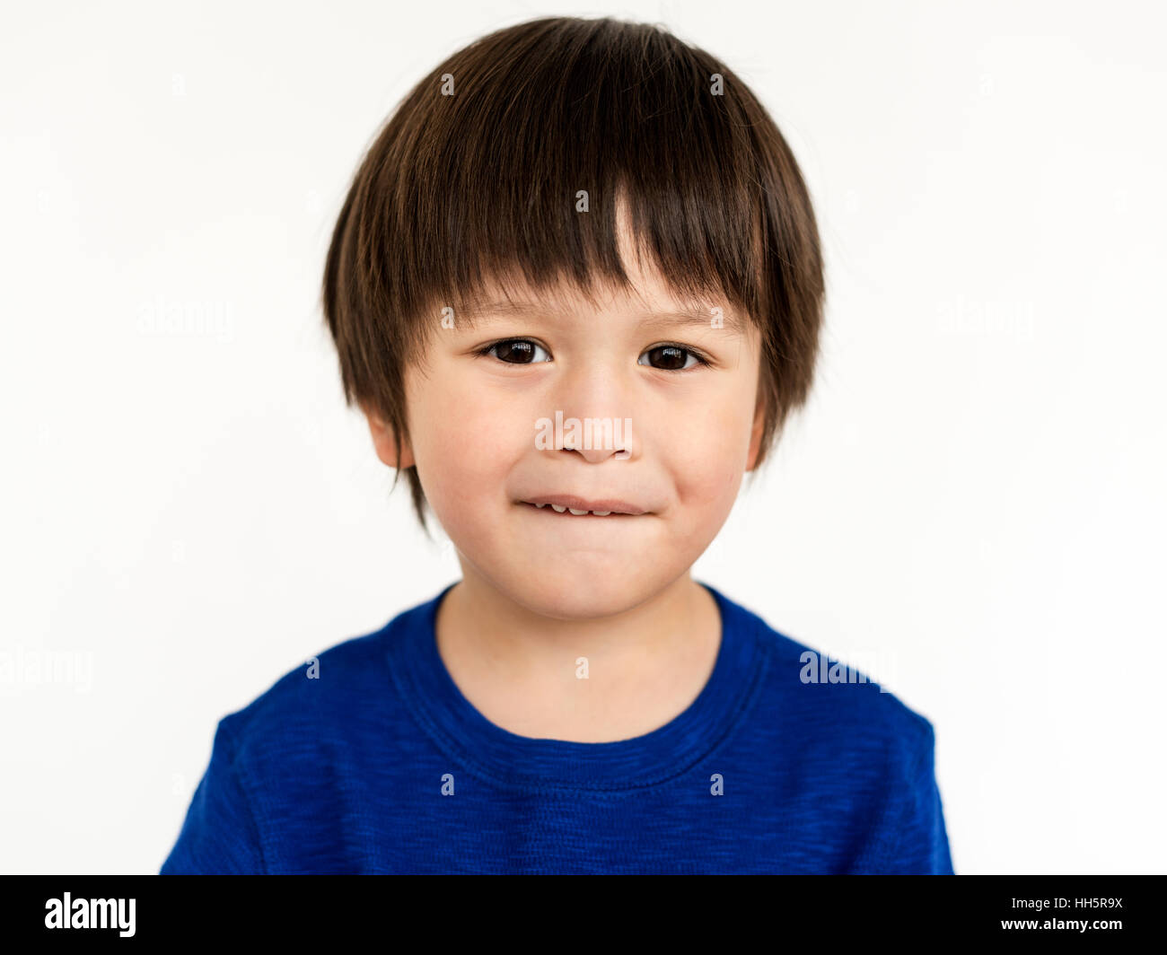 Serious Kid Standing Child Little Concept Stock Photo - Alamy
