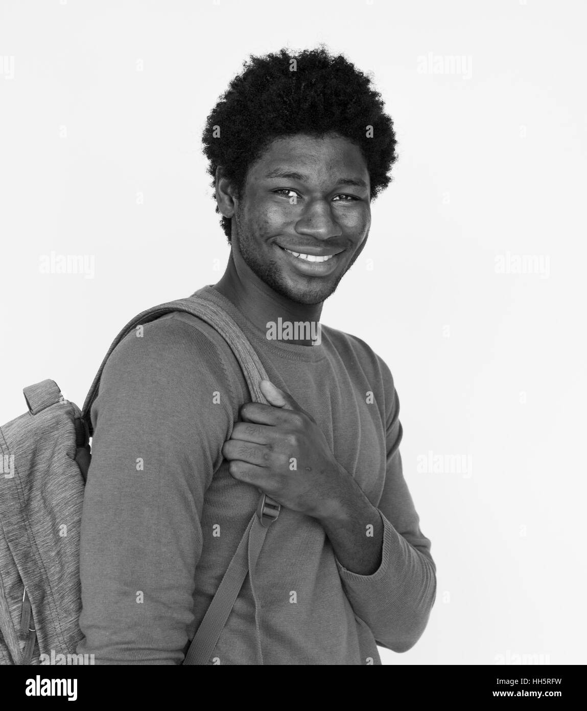 Young joyful african american Black and White Stock Photos & Images - Alamy