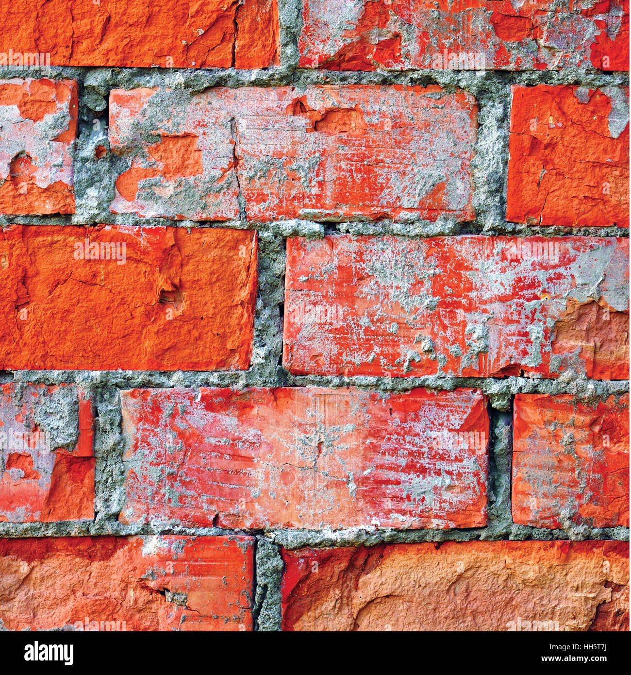 Light red brick wall texture macro closeup, old detailed rough grunge ...