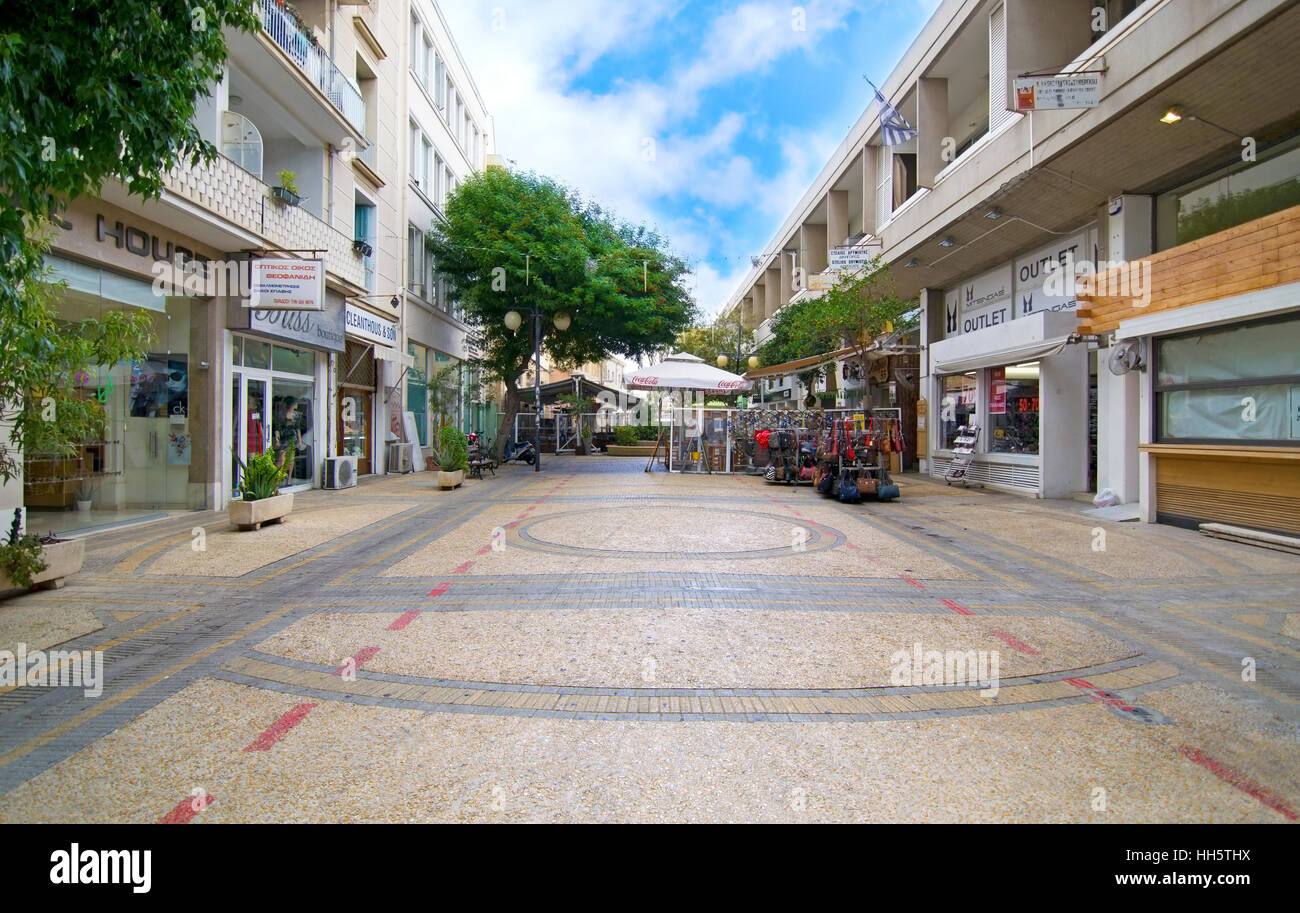 sidewalk with shops at Ledras street Nicosia Cyprus Stock Photo - Alamy