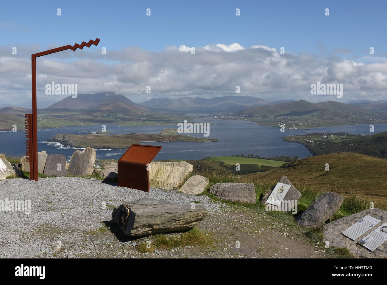 View from Geokaun Mountain, on the Wild Atlantic Way, on Valentia ...