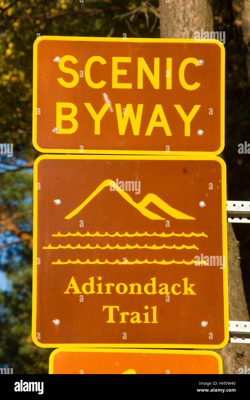 Byway sign, Adirondack Trail Scenic Byway, Adirondack Forest Preserve ...