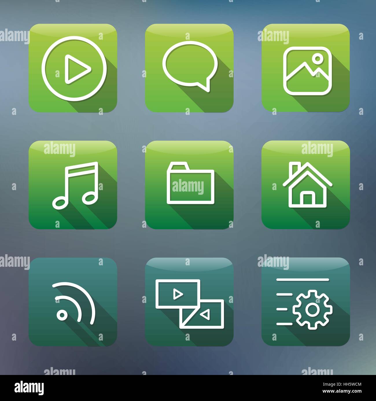 Icon Collection Vector Application Content Concept Stock Vector Image ...