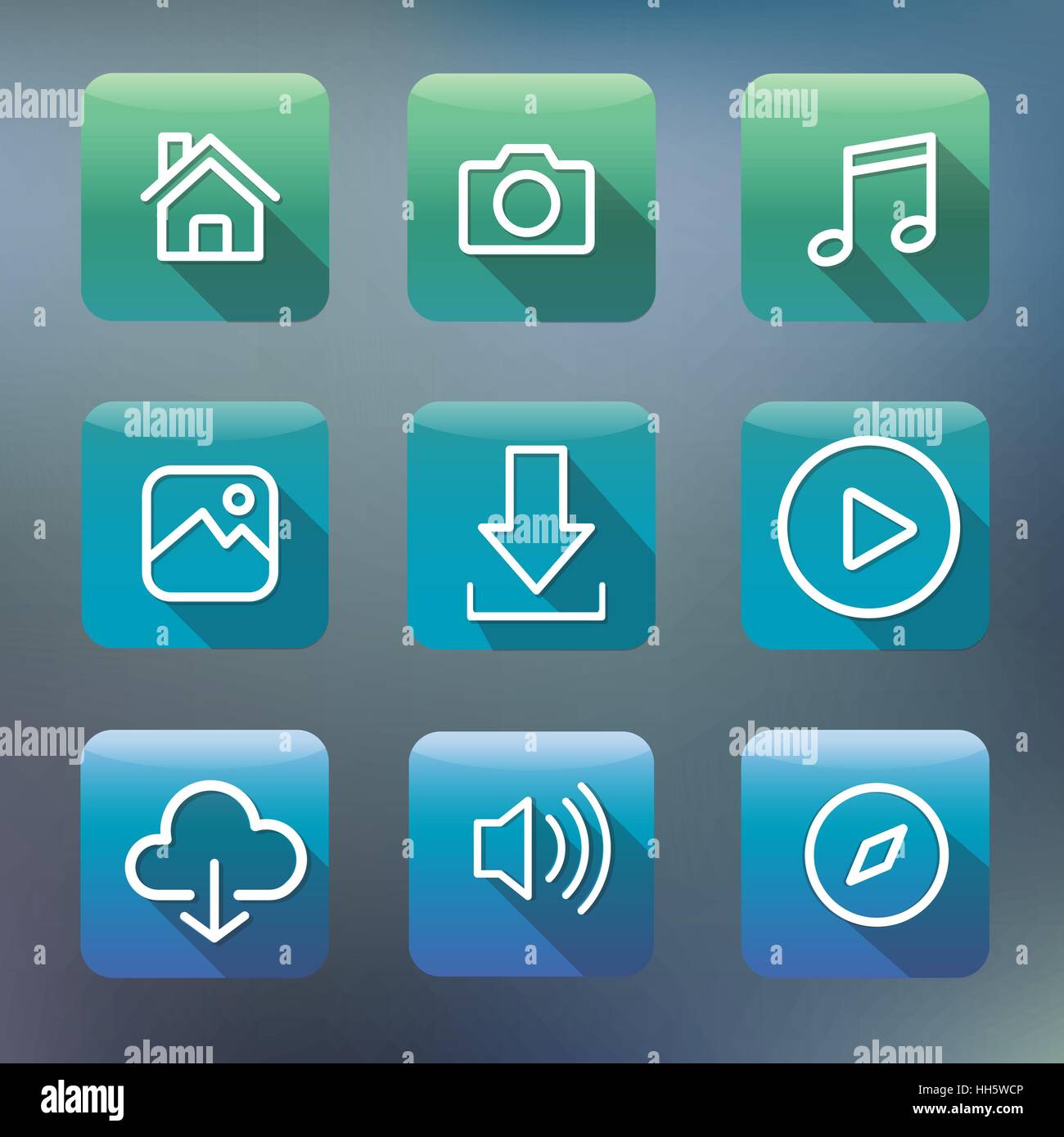 Icon Collection Vector Application Content Concept Stock Vector Image ...