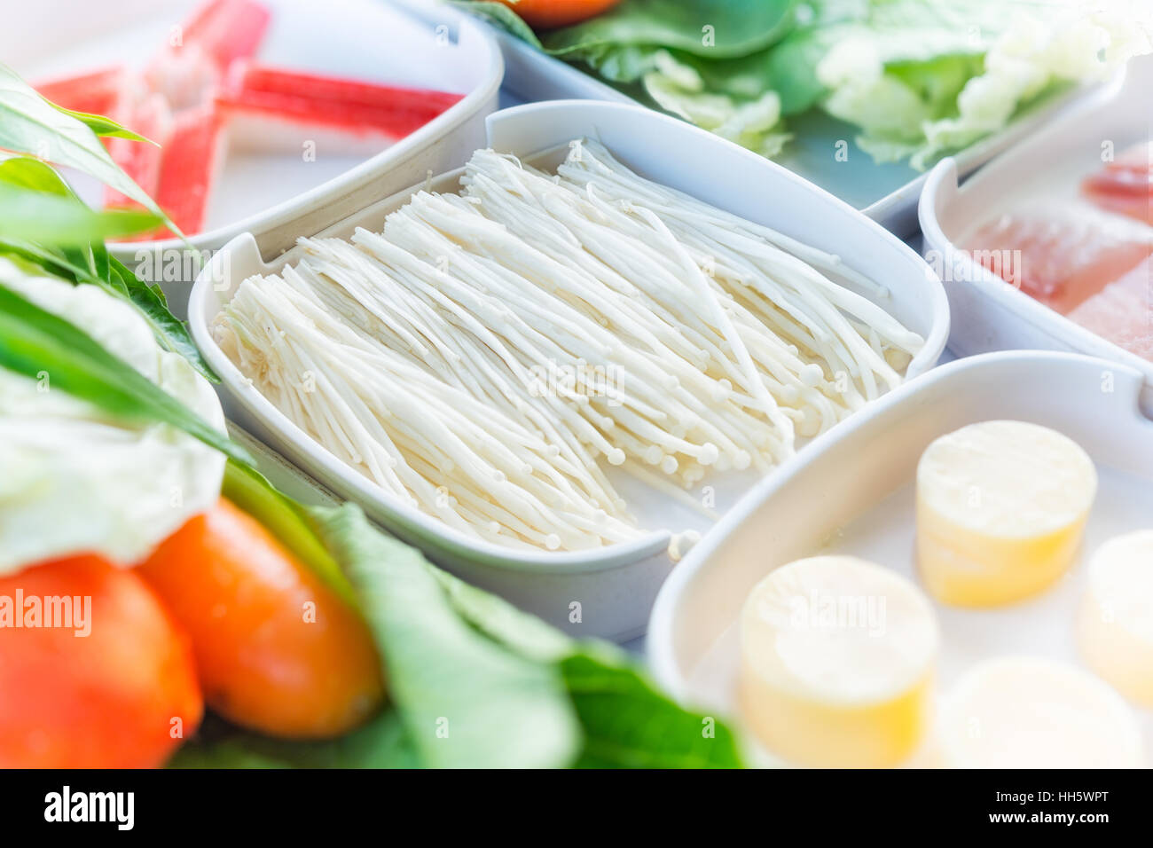 set of food suki is japanese food in restaurants, soup, thai style ...