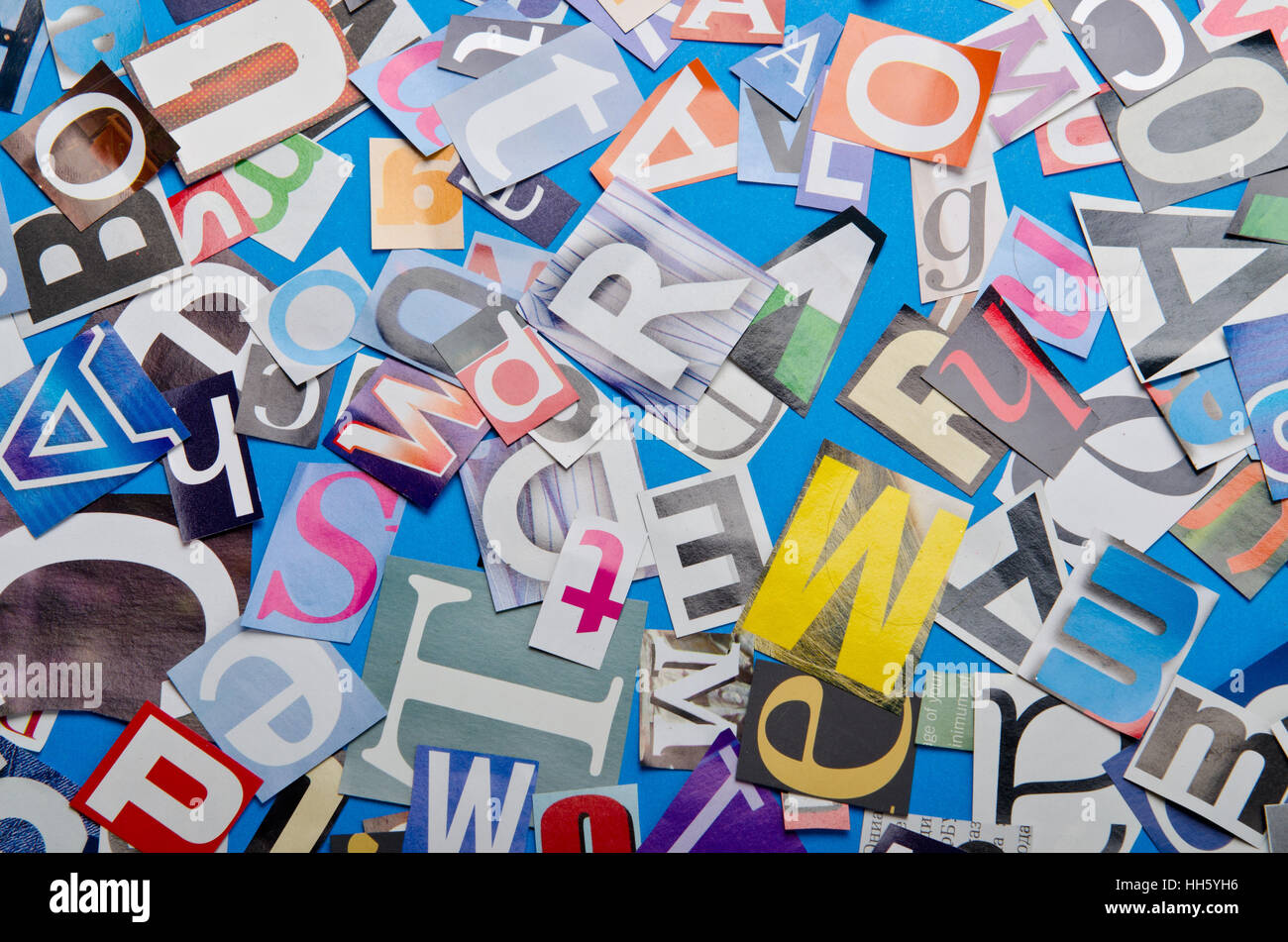 Newspaper magazine alphabet letters numbers hi-res stock photography ...