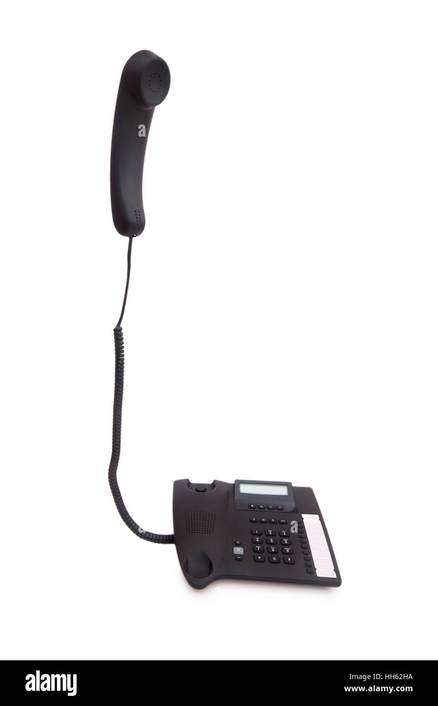 Office phone isolated on the white background Stock Photo - Alamy