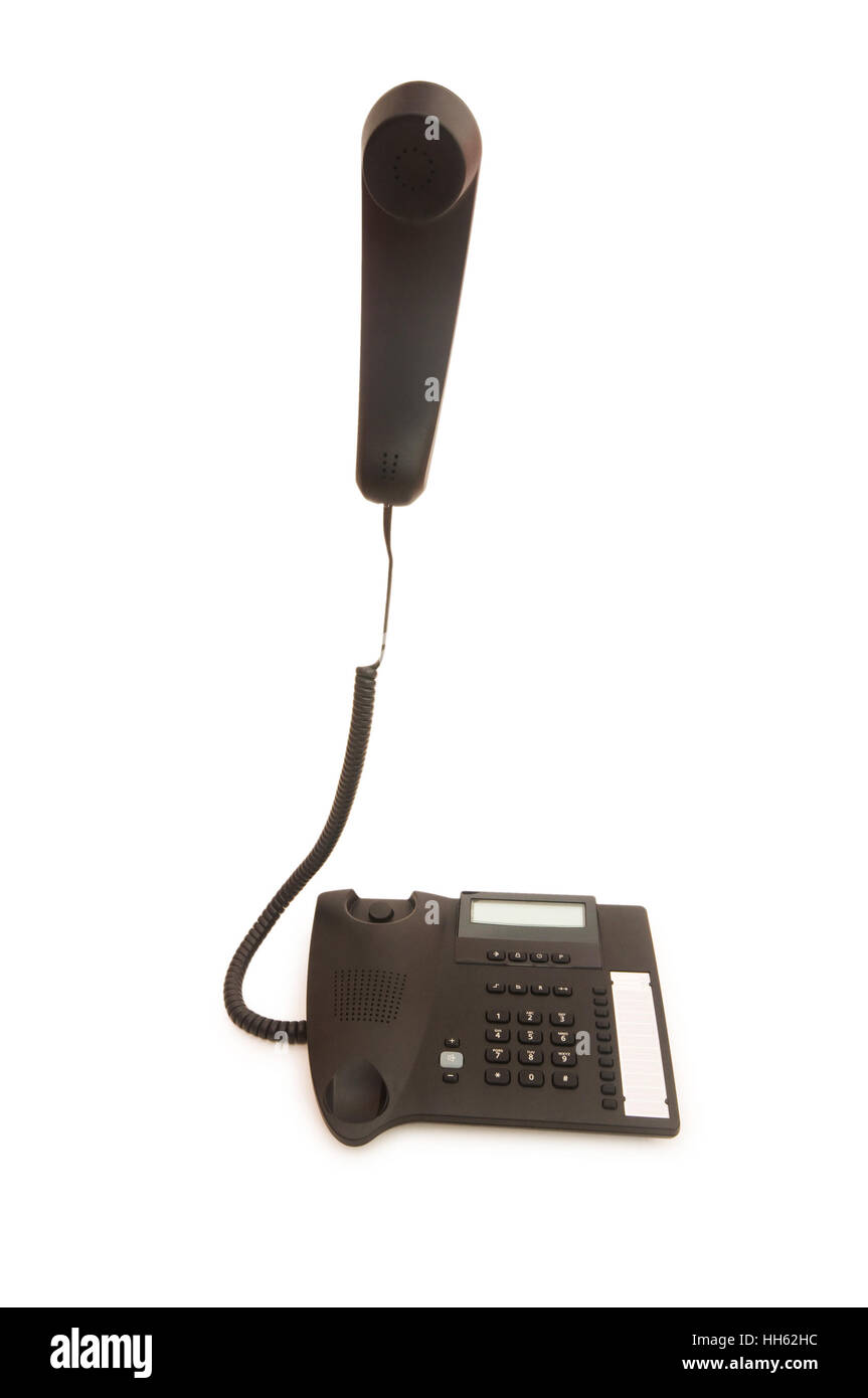 Office phone isolated on the white background Stock Photo - Alamy