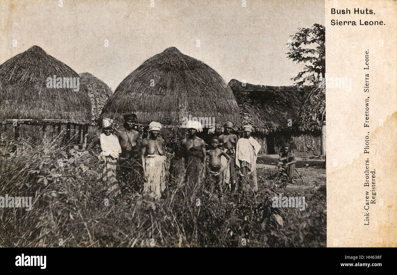 Bush Huts - Village, Sierra Leone, West Africa Stock Photo - Alamy