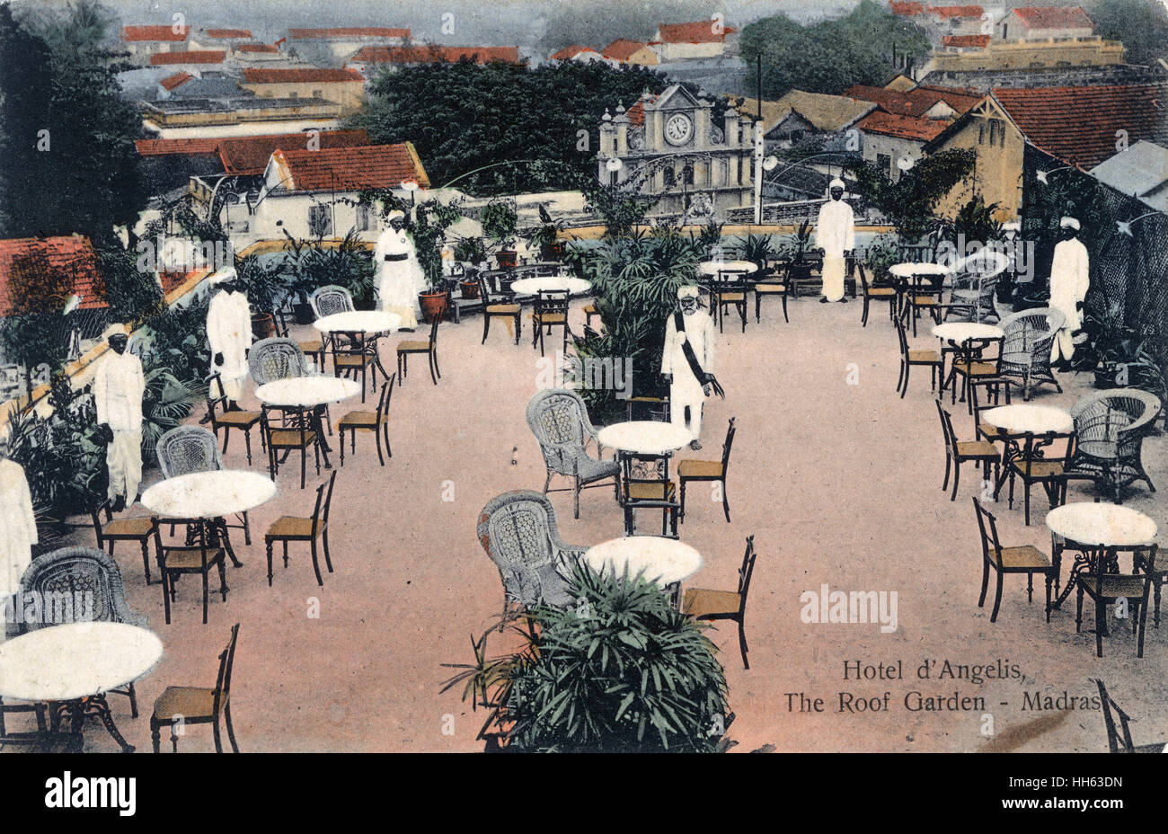 Roof Garden, Hotel d'Angelis, Madras, Tamil Nadu, India Stock Photo - Alamy