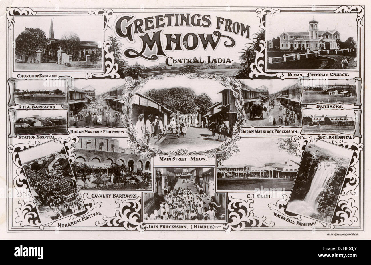 Greetings postcard, Mhow, Madhya Pradesh, India Stock Photo - Alamy