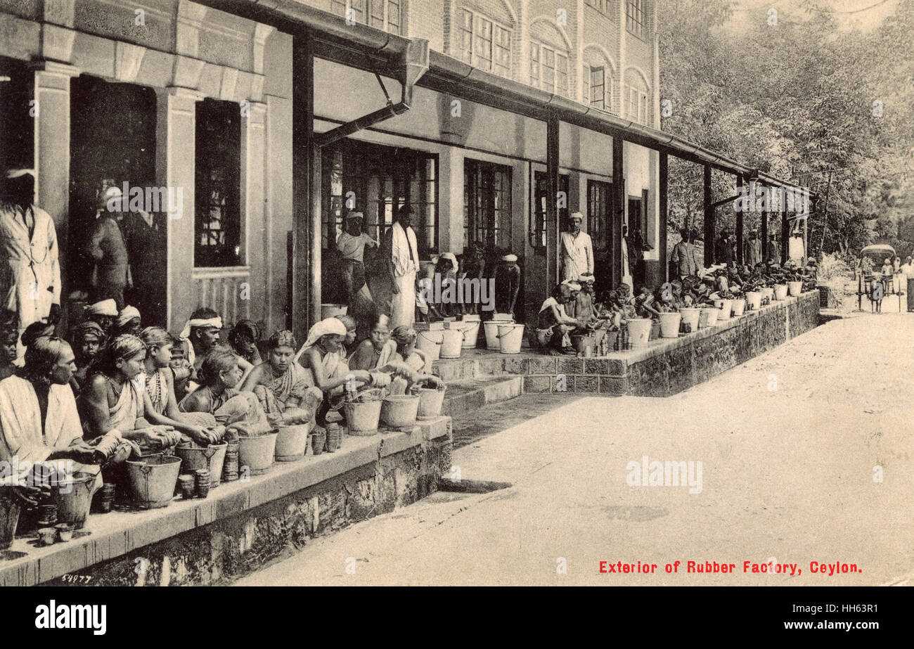 Rubber Factory workers, Ceylon (Sri Lanka Stock Photo - Alamy