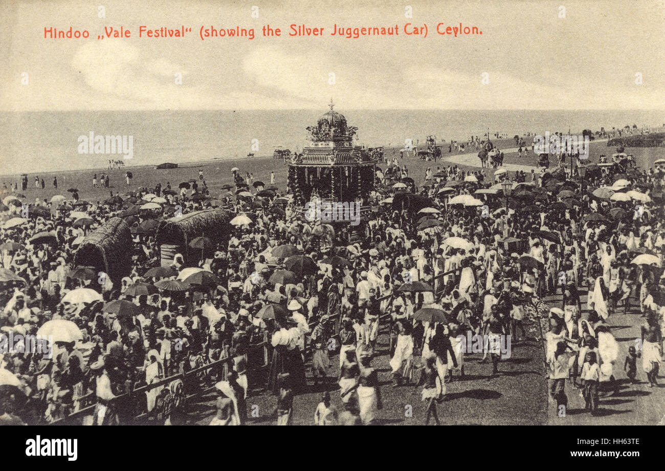 Hindu Vale Festival with Juggernaut, Ceylon (Sri Lanka Stock Photo - Alamy
